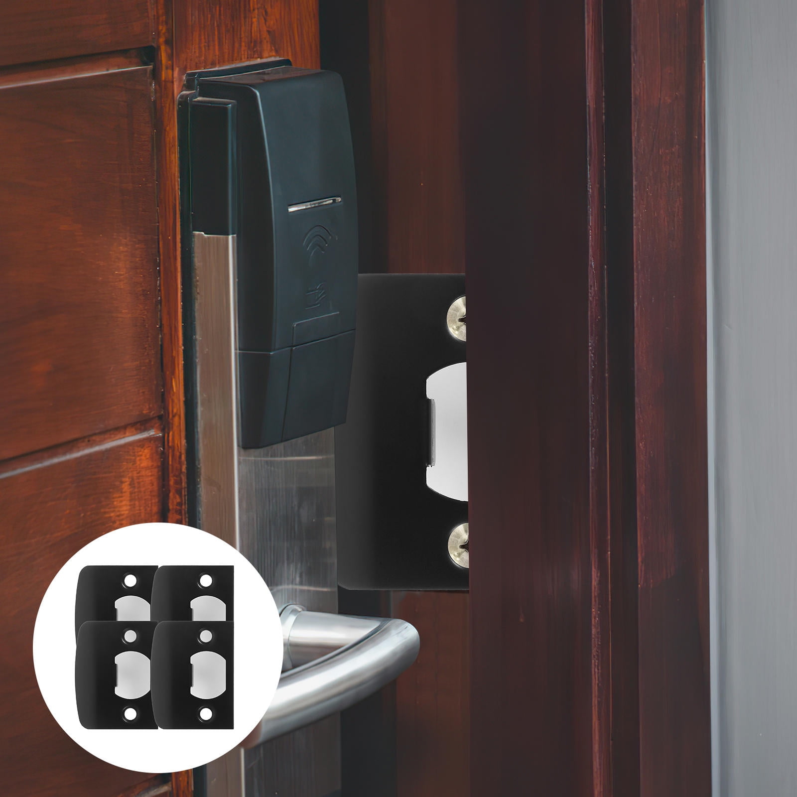 Topbathy 4Sets Reinforced Deadbolt Strike Plate for Exterior Doors with ...