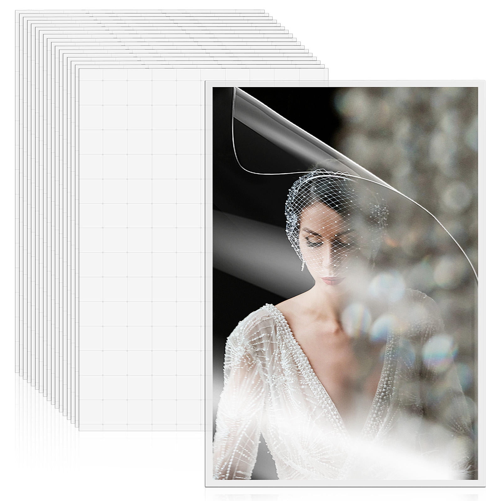 Topbathy 50 Sheets Pattern Laminate Sheets Self Adhesive Transparent ...