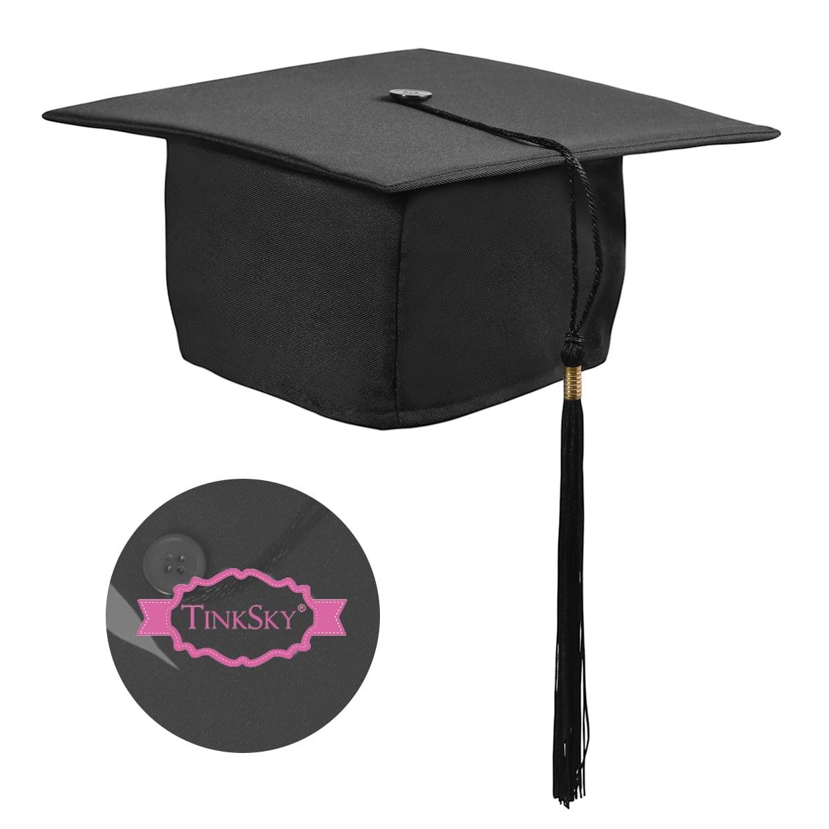 Topbathy Graduation Cap Black 1Pack 9.1x9.1x0.6In - Walmart.com