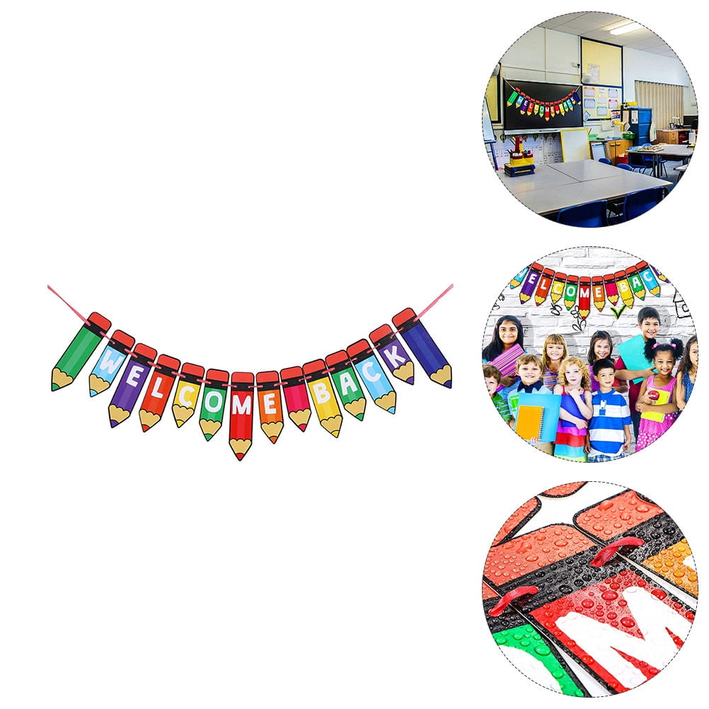 Topbathy Back to School School Themed Party Decorations Banner ...