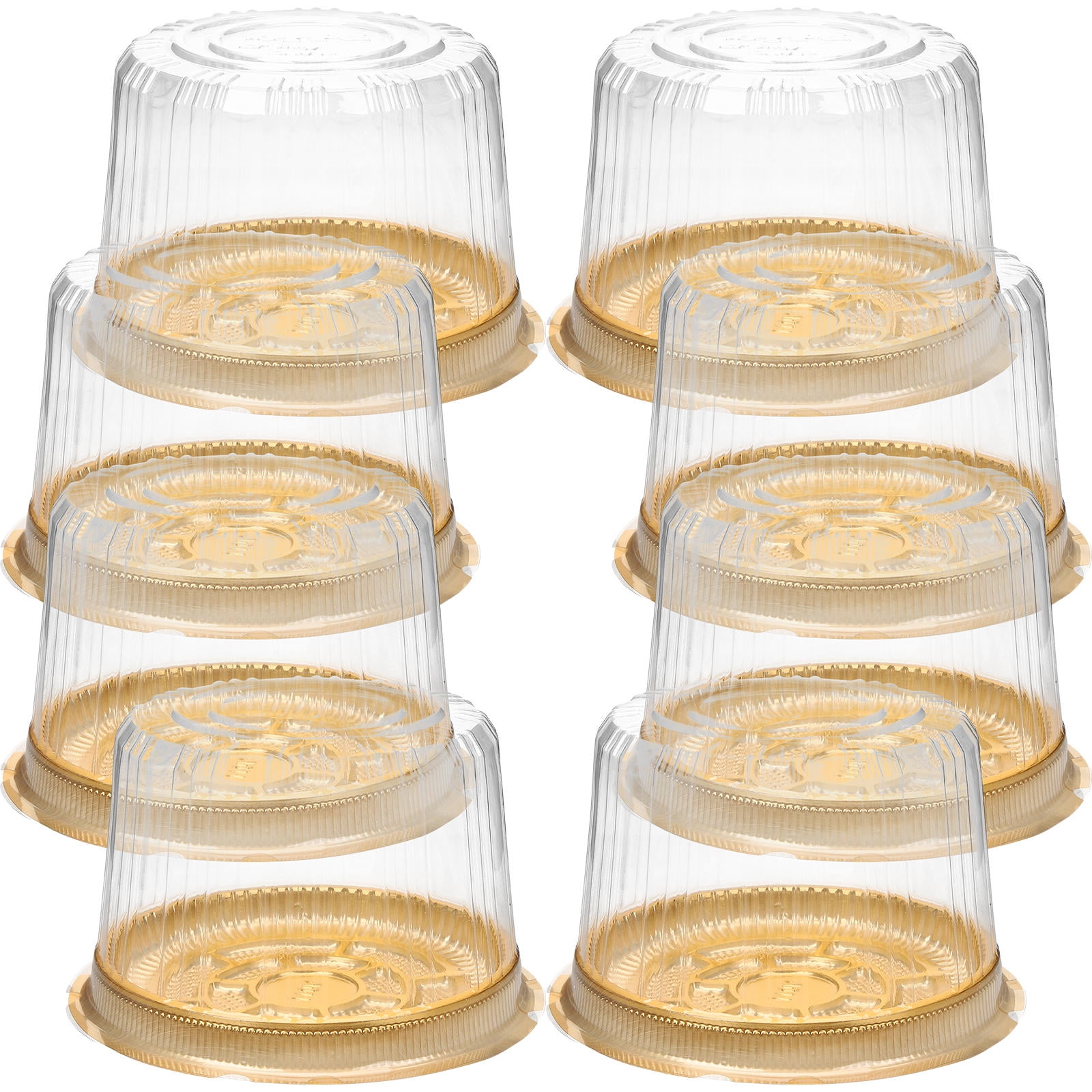Topbathy Golden Plastic Cake Containers with Lids for Home Parties and ...