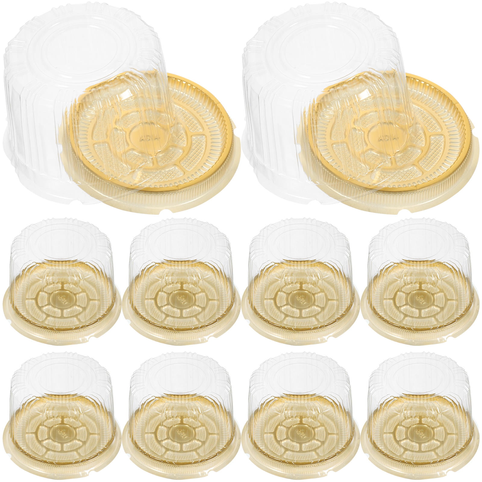 Topbathy Shineofi 10pcs Plastic Cake Container With Dome Lids Round ...