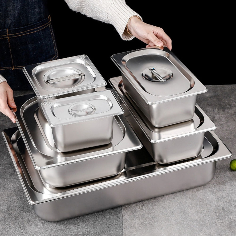 Topbathy Stainless Steel Buffet Tray Simple Design Meal Display 1 Set ...