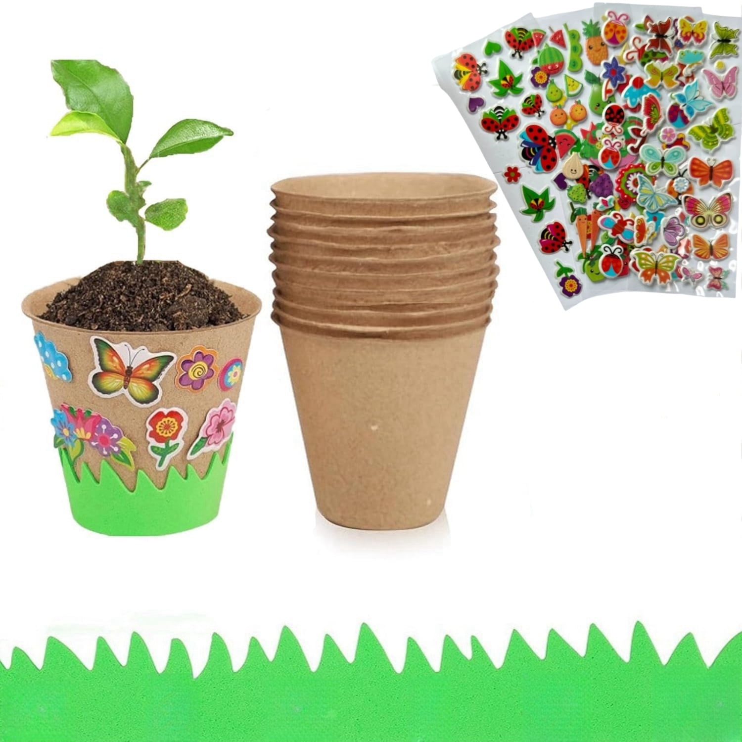 Topboutique 10 Pack DIY Painting Nursery Pots Garden Paper Pot Craft ...