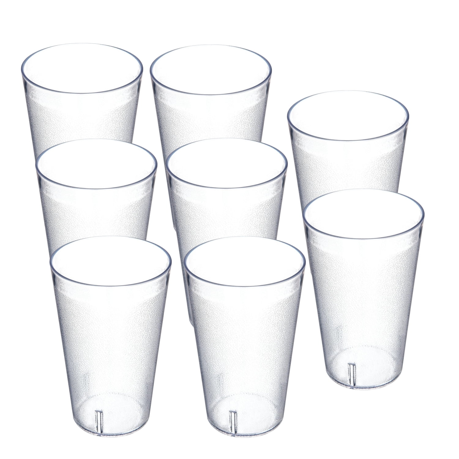 Topboutique 12 oz Plastic Cup 8 Pack Clear Drinking Glasses Frosted ...