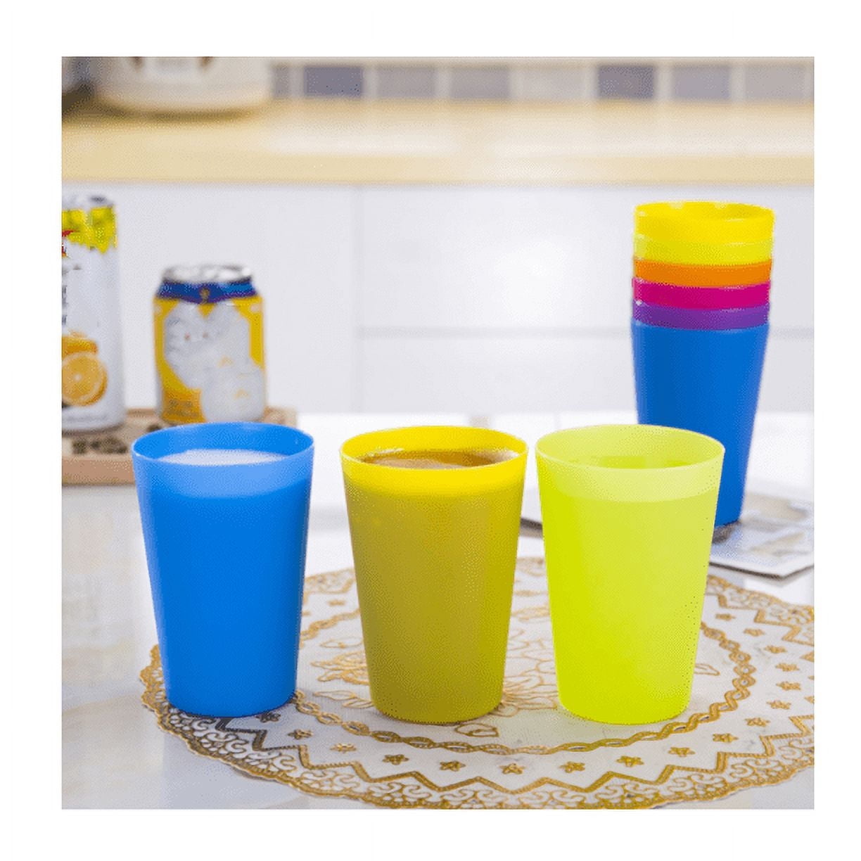 Topboutique 12Pcs Reusable Plastic Cups 260ml Small Plastic Drinking ...