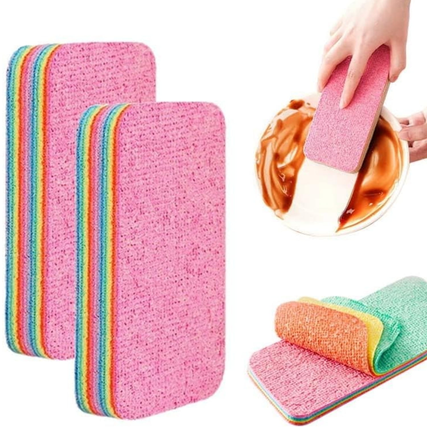 Topboutique 2 Packs Microfiber Super Fiber Rag Multilayered Cleaning ...