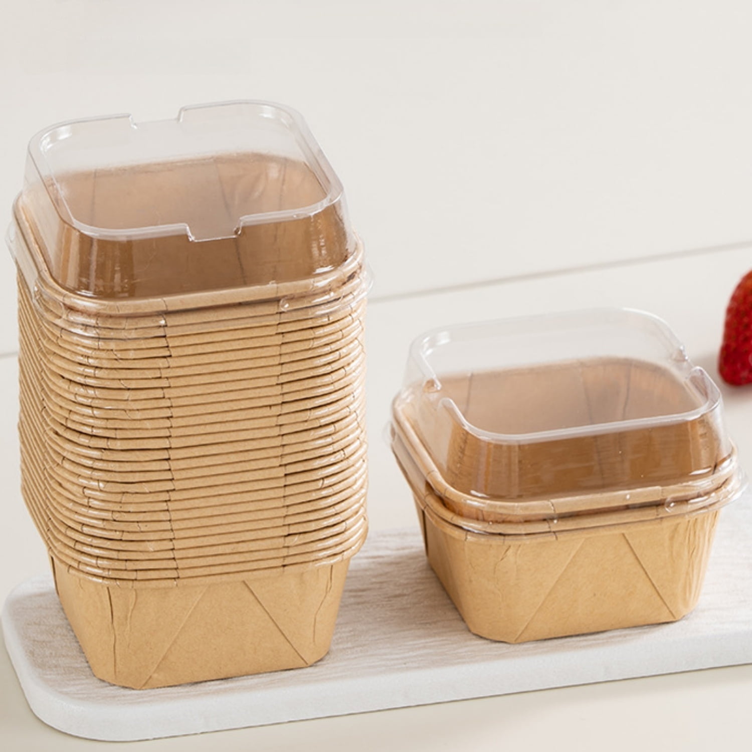 Topboutique 20 Pcs Mini Loaf Pans with Lids Paper Cake Pans Disposable ...