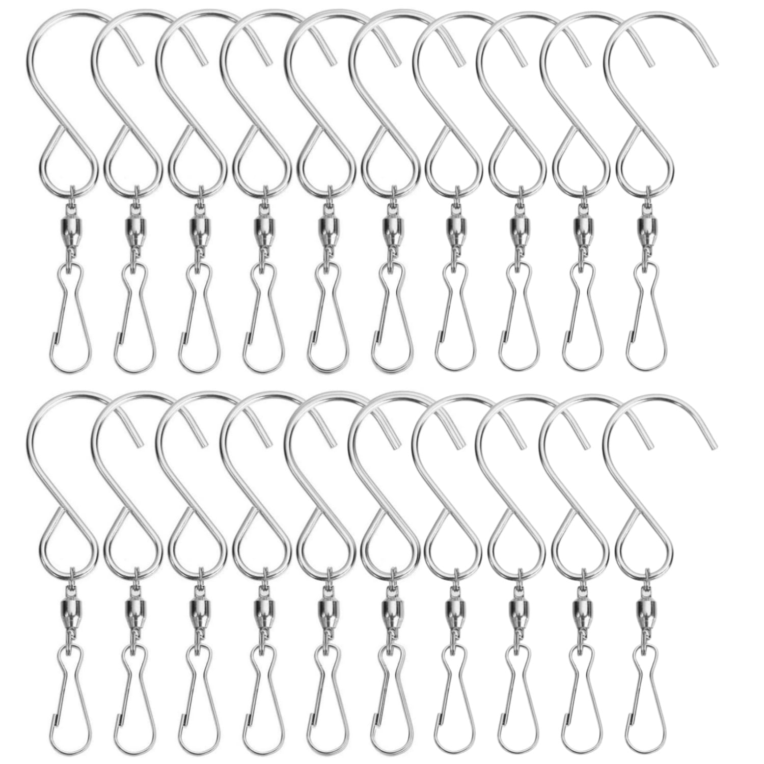 Topboutique 20 Pcs Swivel Hooks Clips Smooth Spinning Dual Clip Metal ...