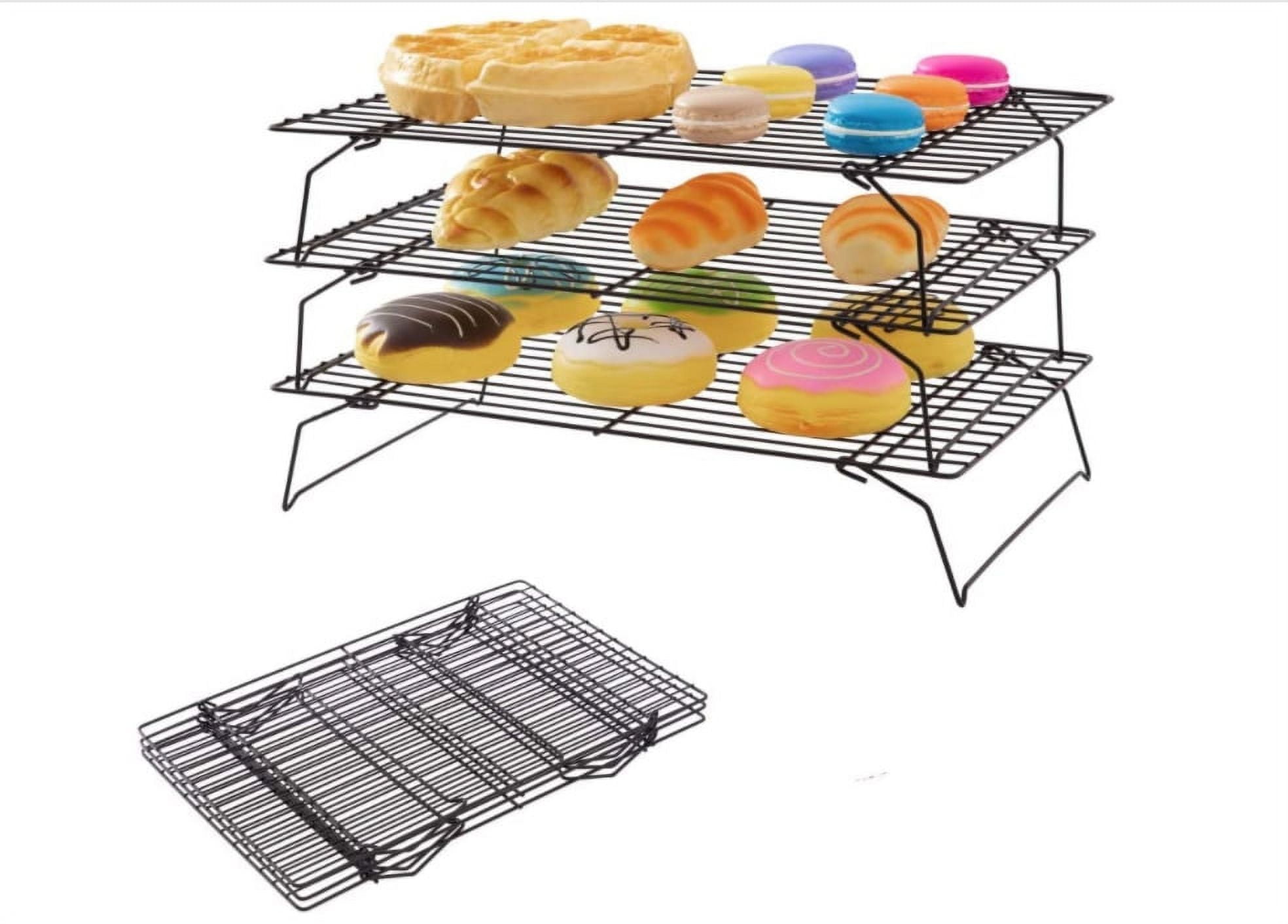 Topboutique 3 Tier Non-Stick Cooling Rack - Space Saving Collapsible ...