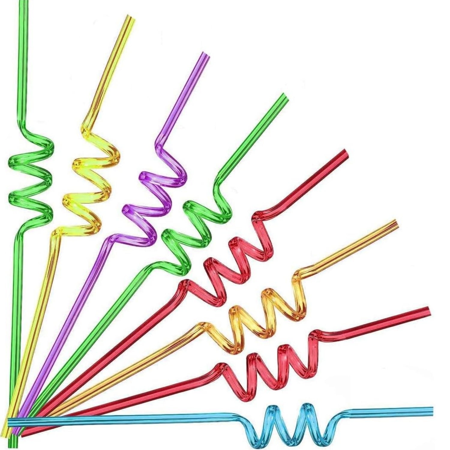 Topboutique 40 Pcs Twisty Straw Disposable Straws Plastic Straws ...