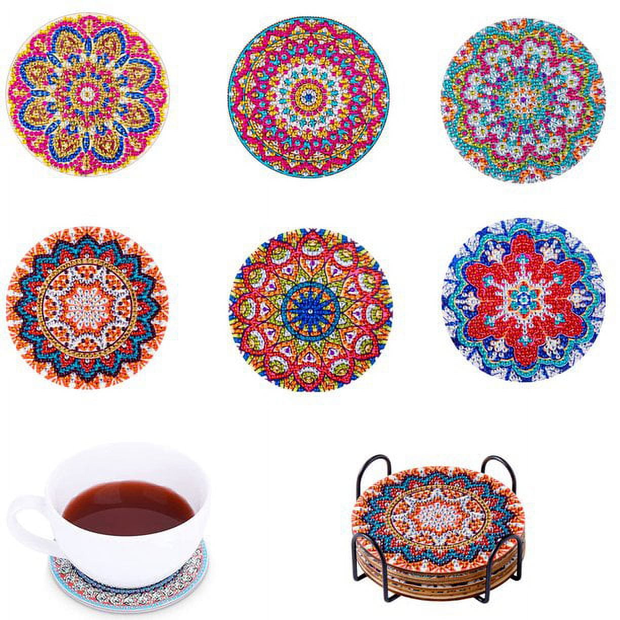 Topboutique 6 PCs Diamond Art Cup Coaster, Trivets for Hot Pots,Arts ...