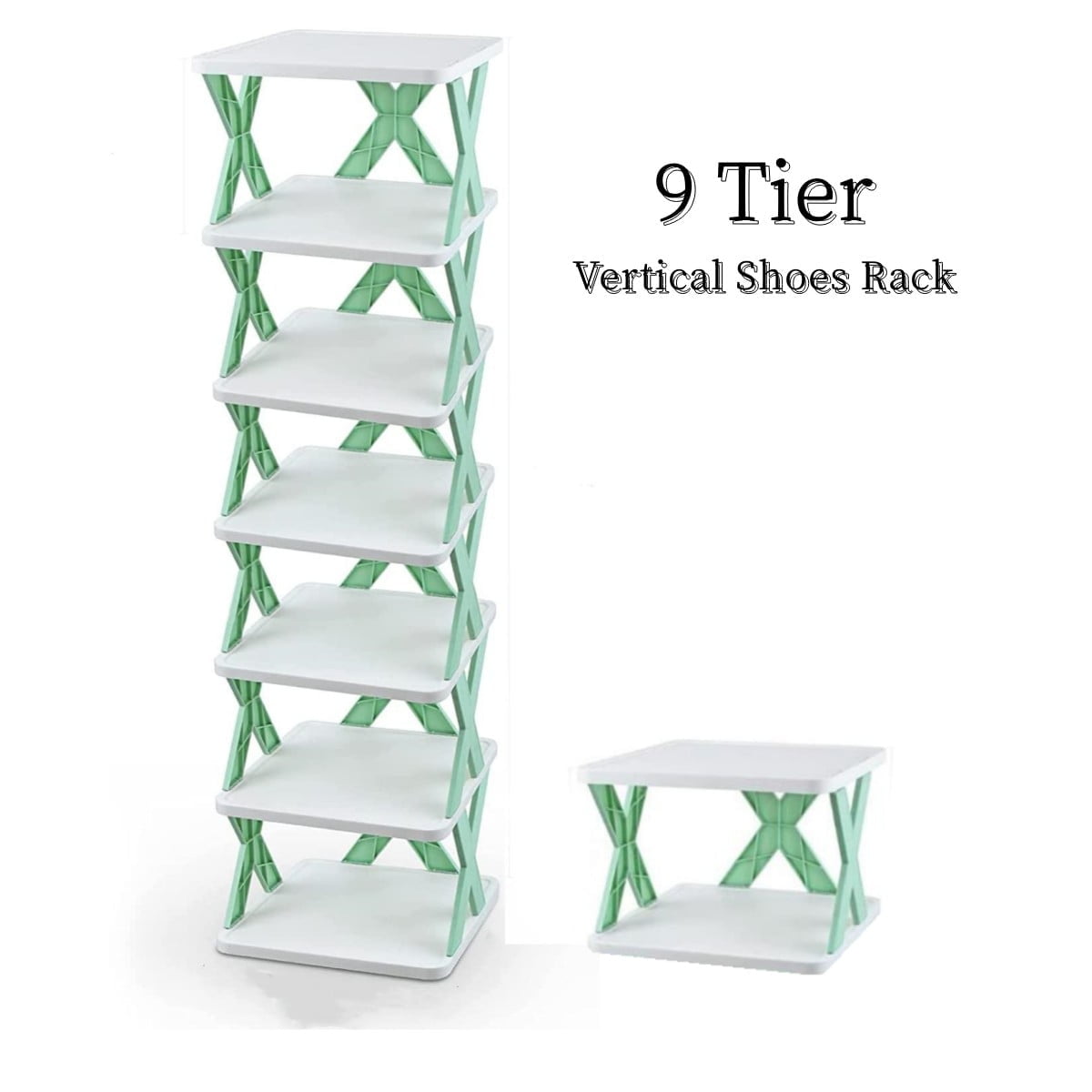 Topboutique 9 Tiers Shoe Rack - Vertical Narrow Shoe Shelf Storage ...