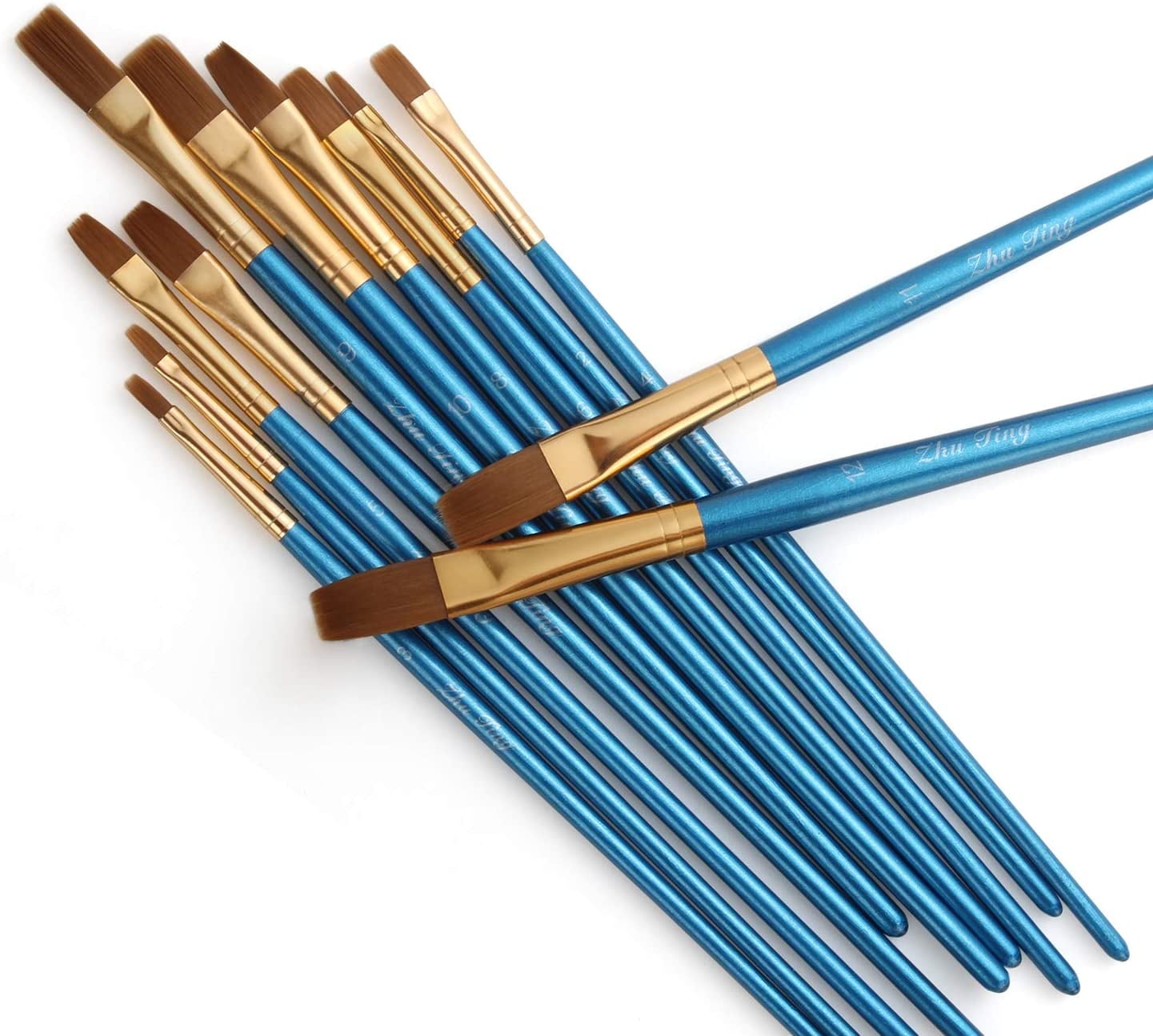 Topboutique Acrylic Paint Brushes Set 12 Pcs Nylon Hair Professional ...