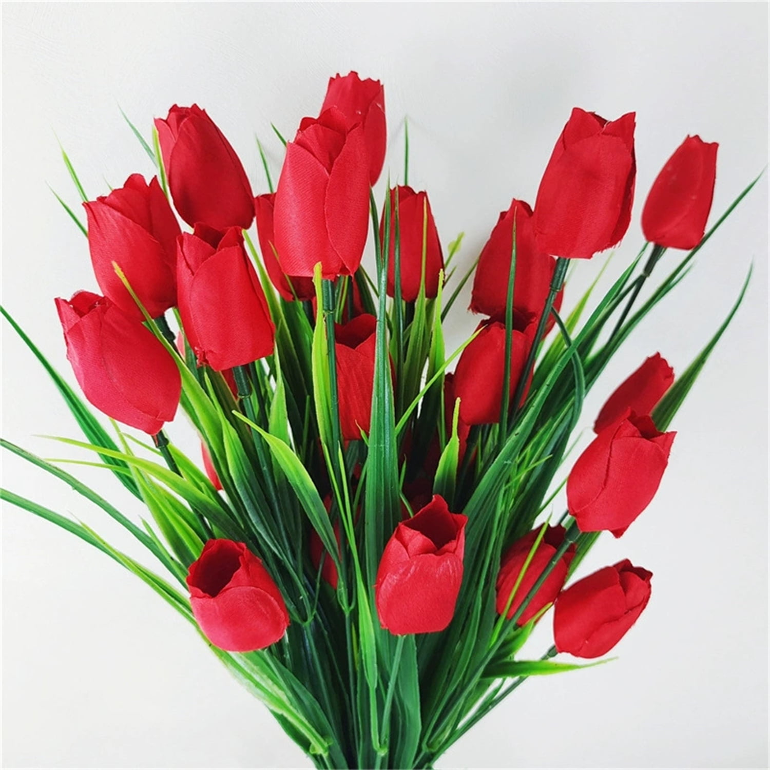 Topboutique Artificial Tulip Flowers 6 Bundles 30 Heads Fake Tulips ...