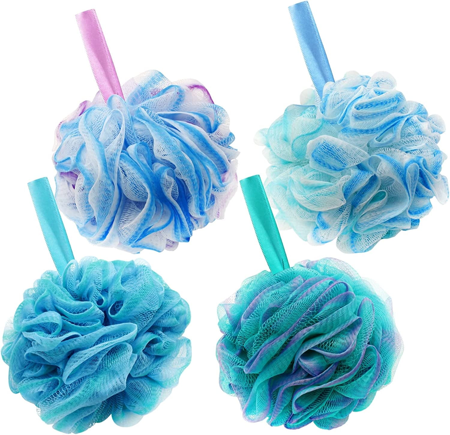 Topboutique Bath Sponge Loofah, Extra Large 75g Shower Puffs, Set of 4 ...