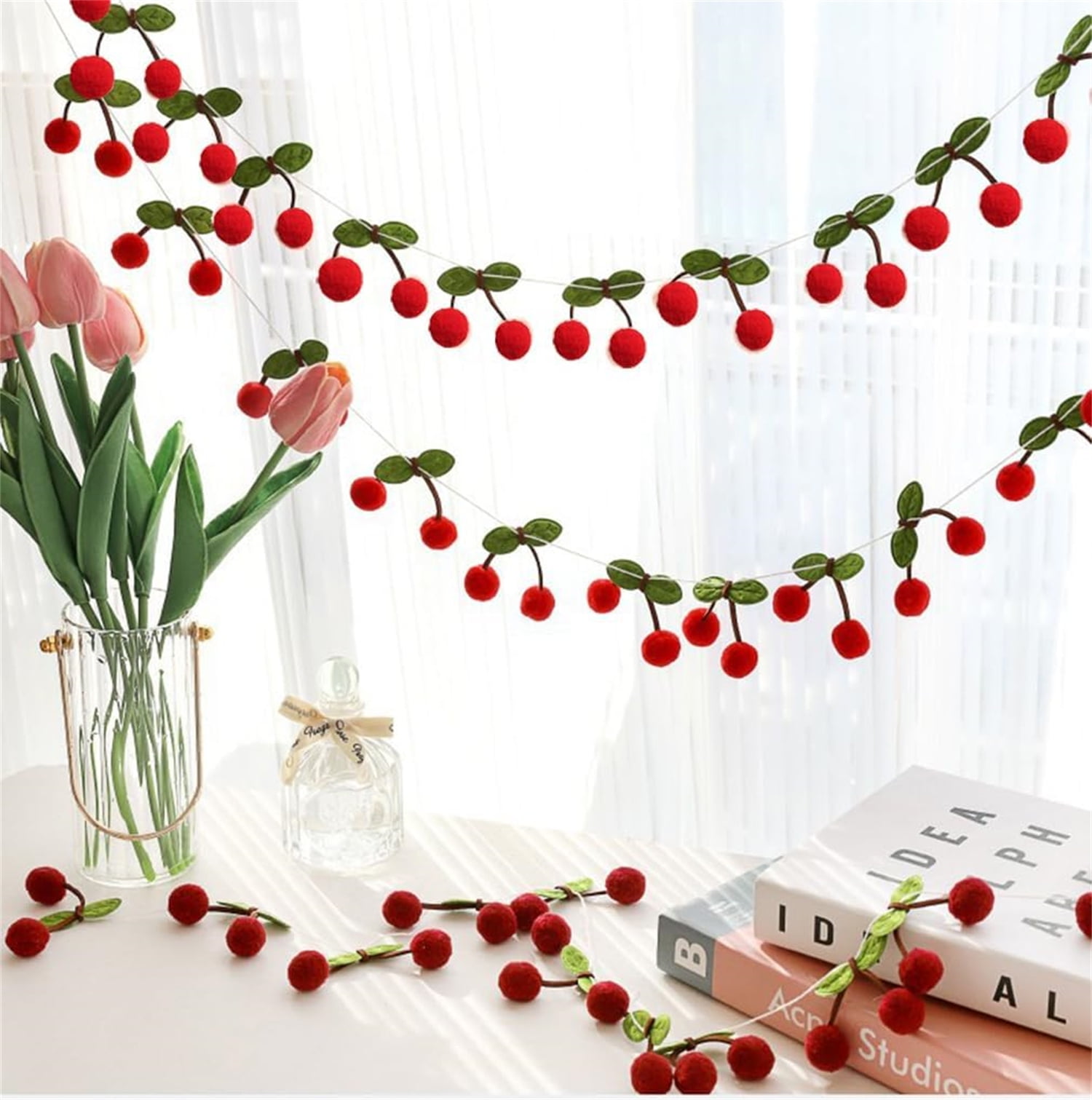 Topboutique Cherry Garland Decoration,Colorful DIY Fruit Hanging Props ...