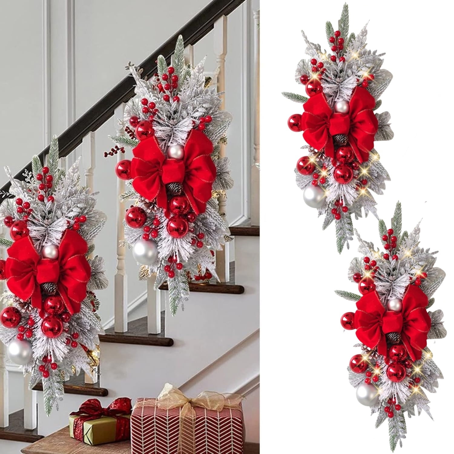 Topboutique Christmas Artificial Swags,Xmas Teardrop Swags,Christmas ...