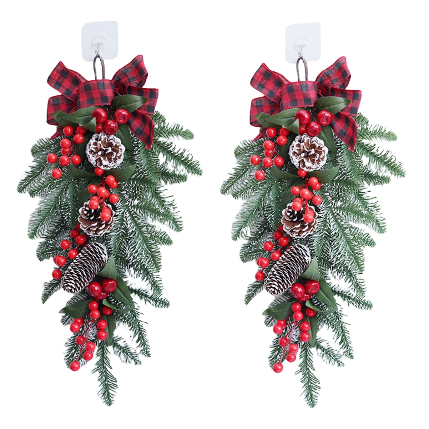 Topboutique Christmas Teardrop Swag,Winter Pine Needles Greenery,Xmas ...