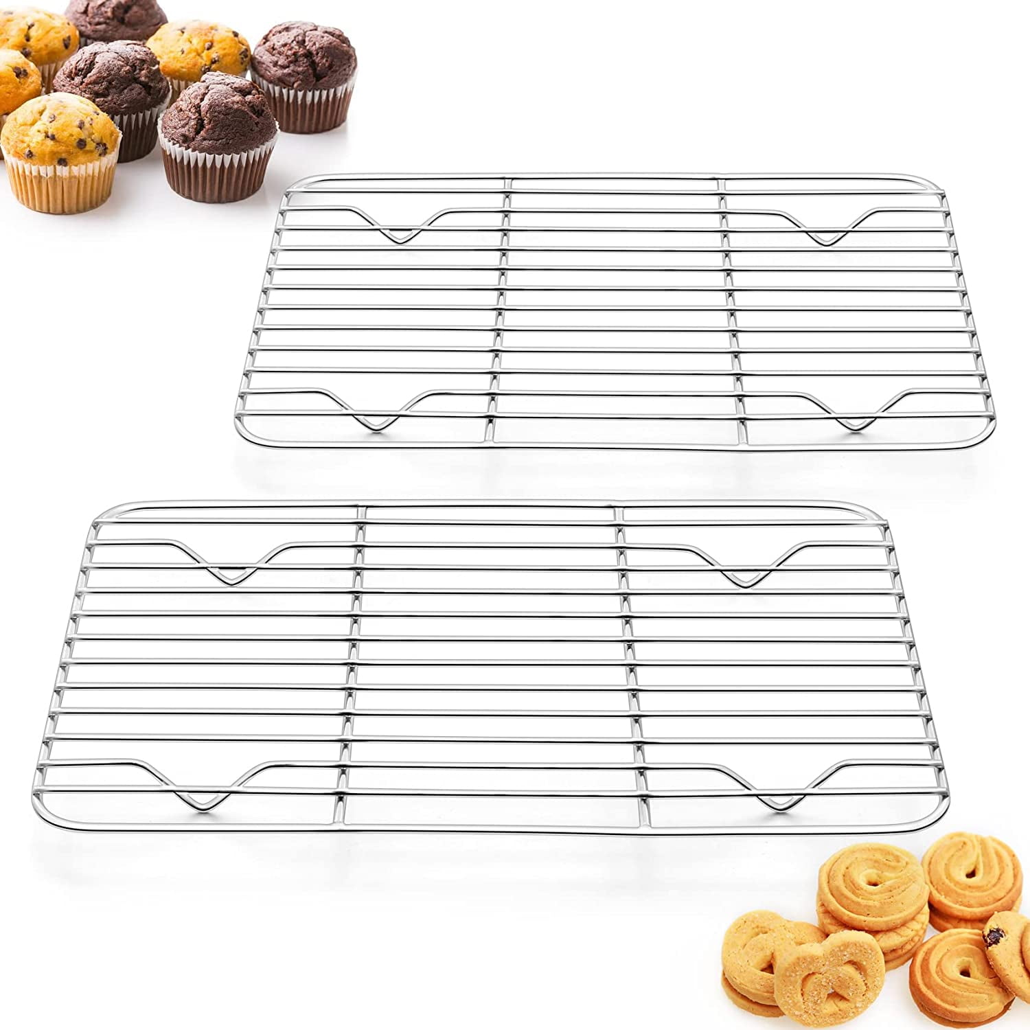Topboutique Cooling Rack Pack of 2, Stainless Steel Small Cooking Rack ...