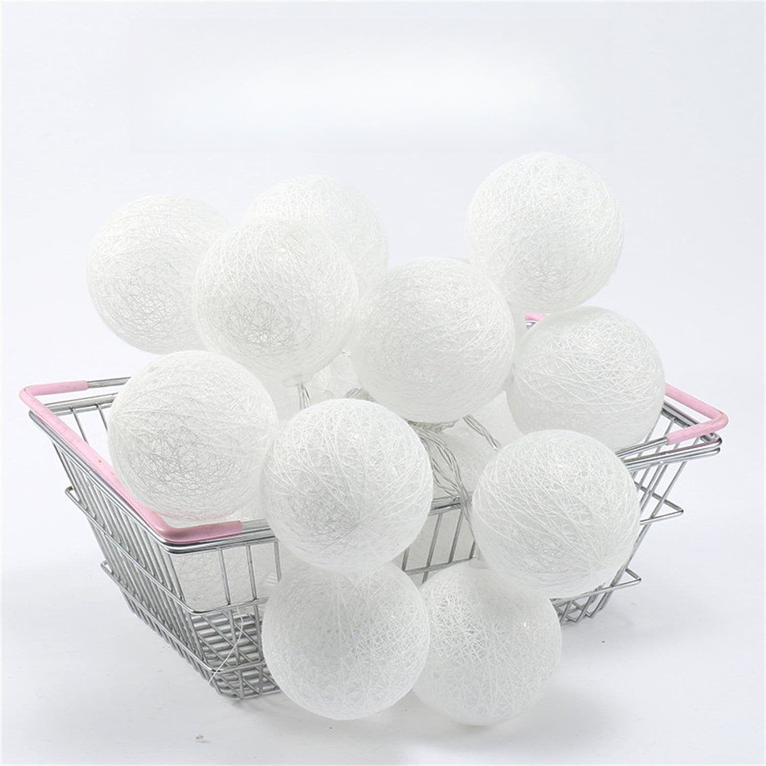Topboutique Cotton Ball String Lights,20 LEDs 10 ft Christmas ...