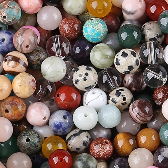 98 Pcs 8mm Natural Stone Beads Natural Agate Beads Gemstone Loose Beads ...