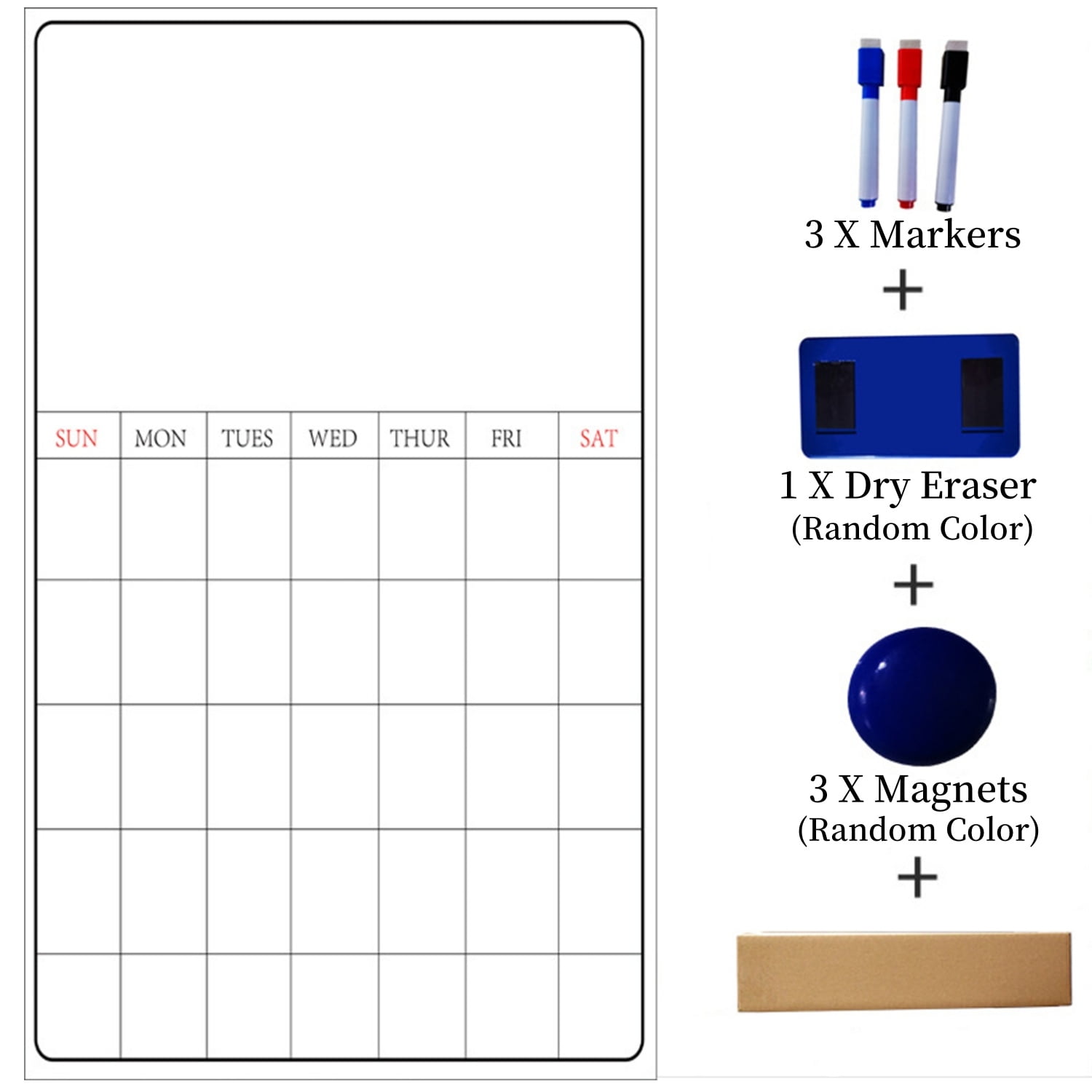 Topboutique Dry Erase Magnetic Calendar for Refrigerator Magnetic ...