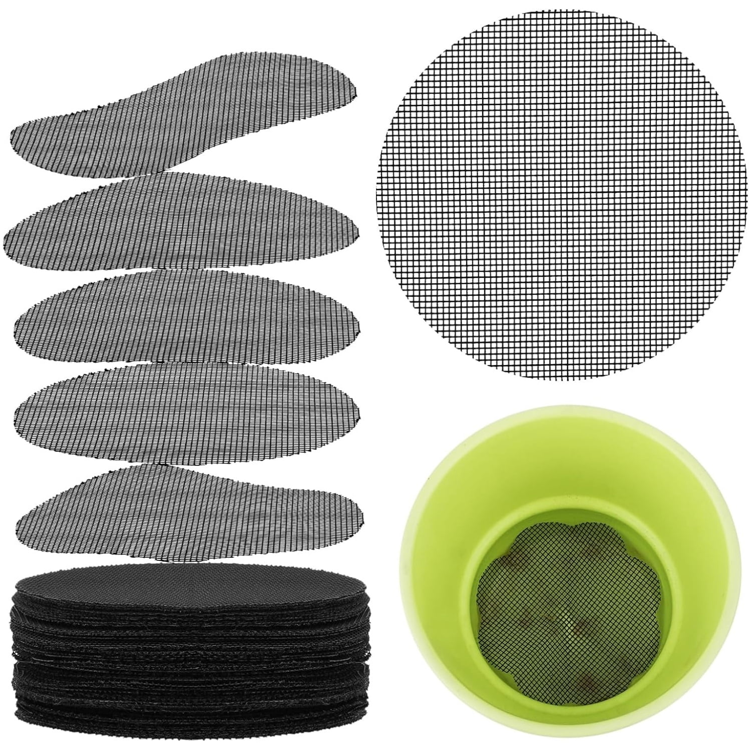 Topboutique Flower Pot Hole Mesh Pad,4 inch Rounds Plastic Mesh Sheet ...