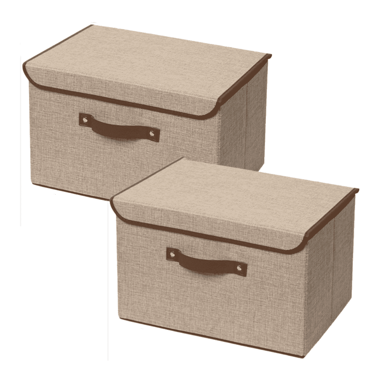Topboutique Foldable Storage Boxes with Lid and Handles, 2 Pack Cotton ...