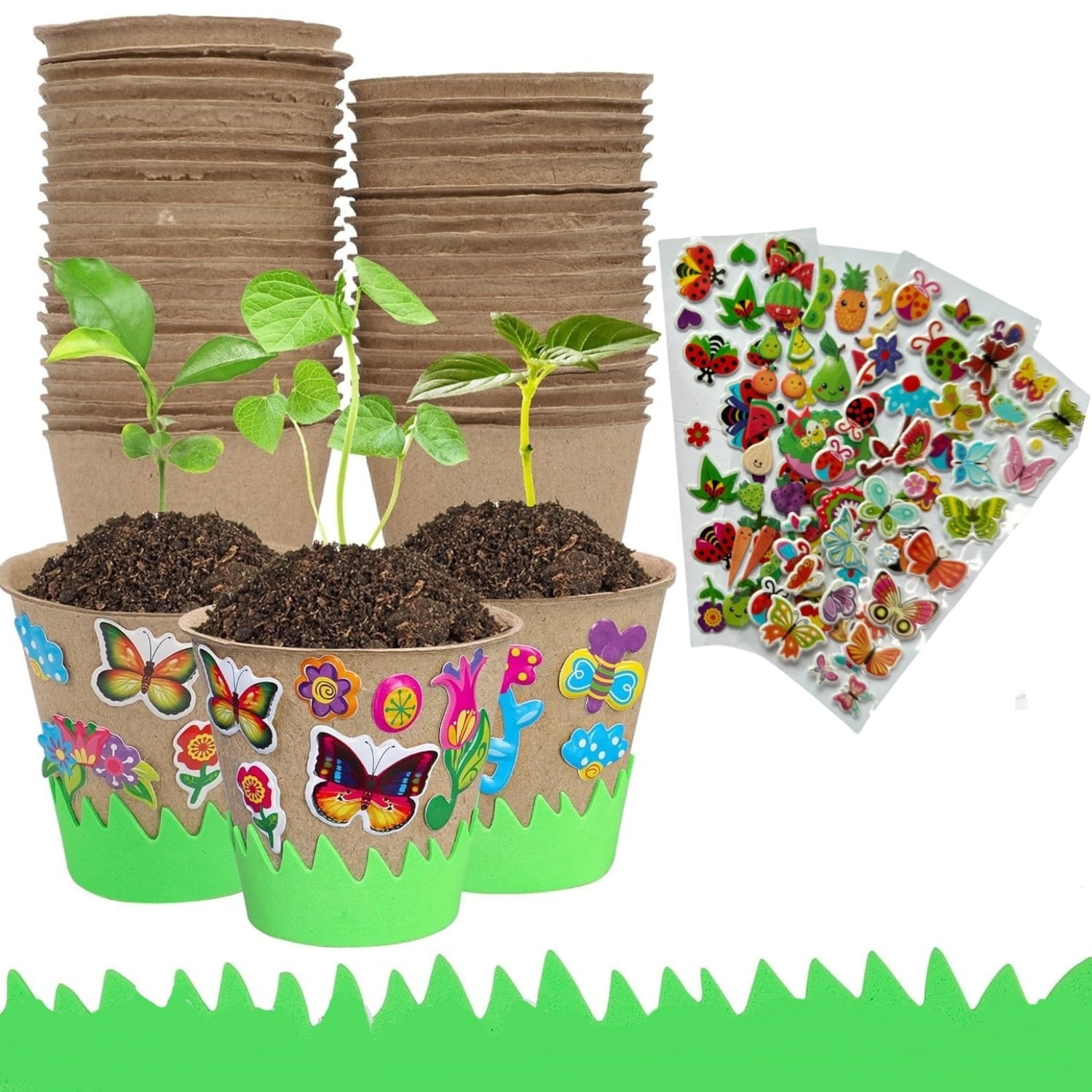 Topboutique Garden Paper Pot Craft Kit Painting Nursery Pots Flower ...
