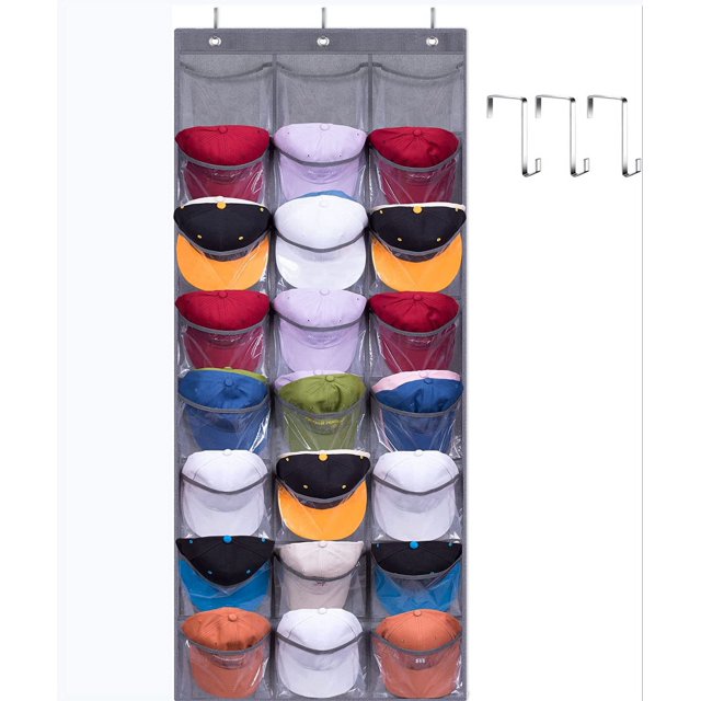Topboutique Hat Rack Cap Organizer, 24 Deep Mesh Pockets Hat Storage ...