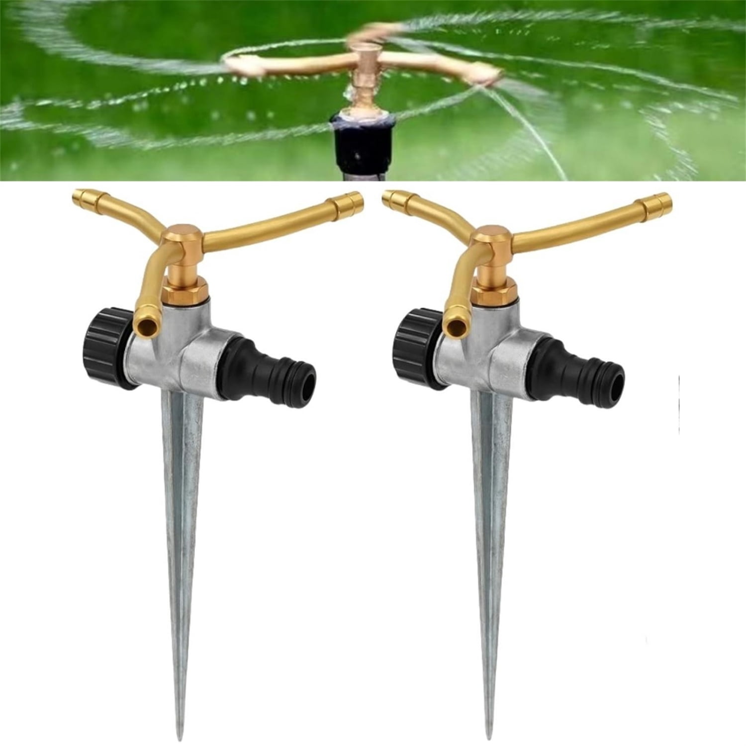 Topboutique Lawn Sprinklers 3-Arms Brass Plant Waterer 360 Degree ...