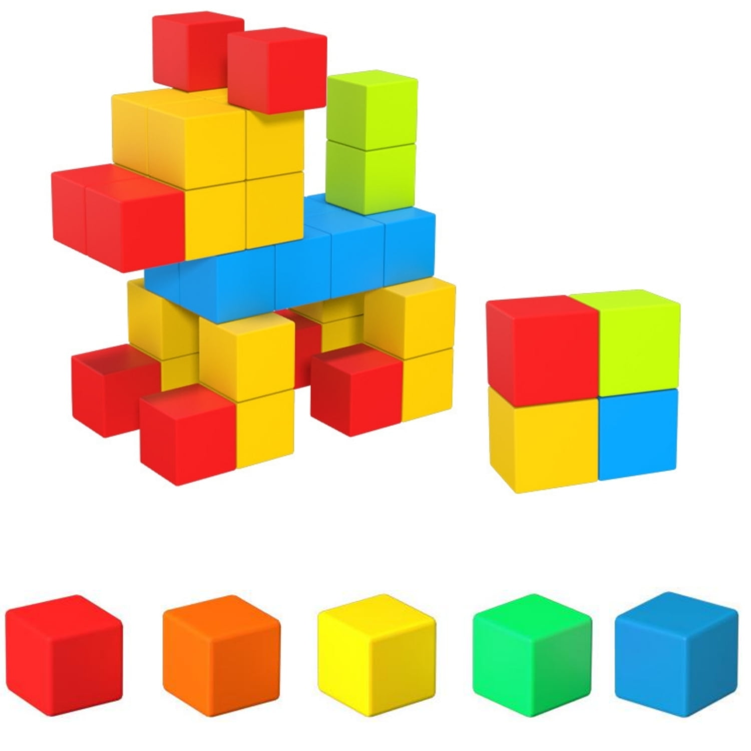 Topboutique Magnetic Blocks 20 Pieces Magnetic Building Blocks Colorful ...