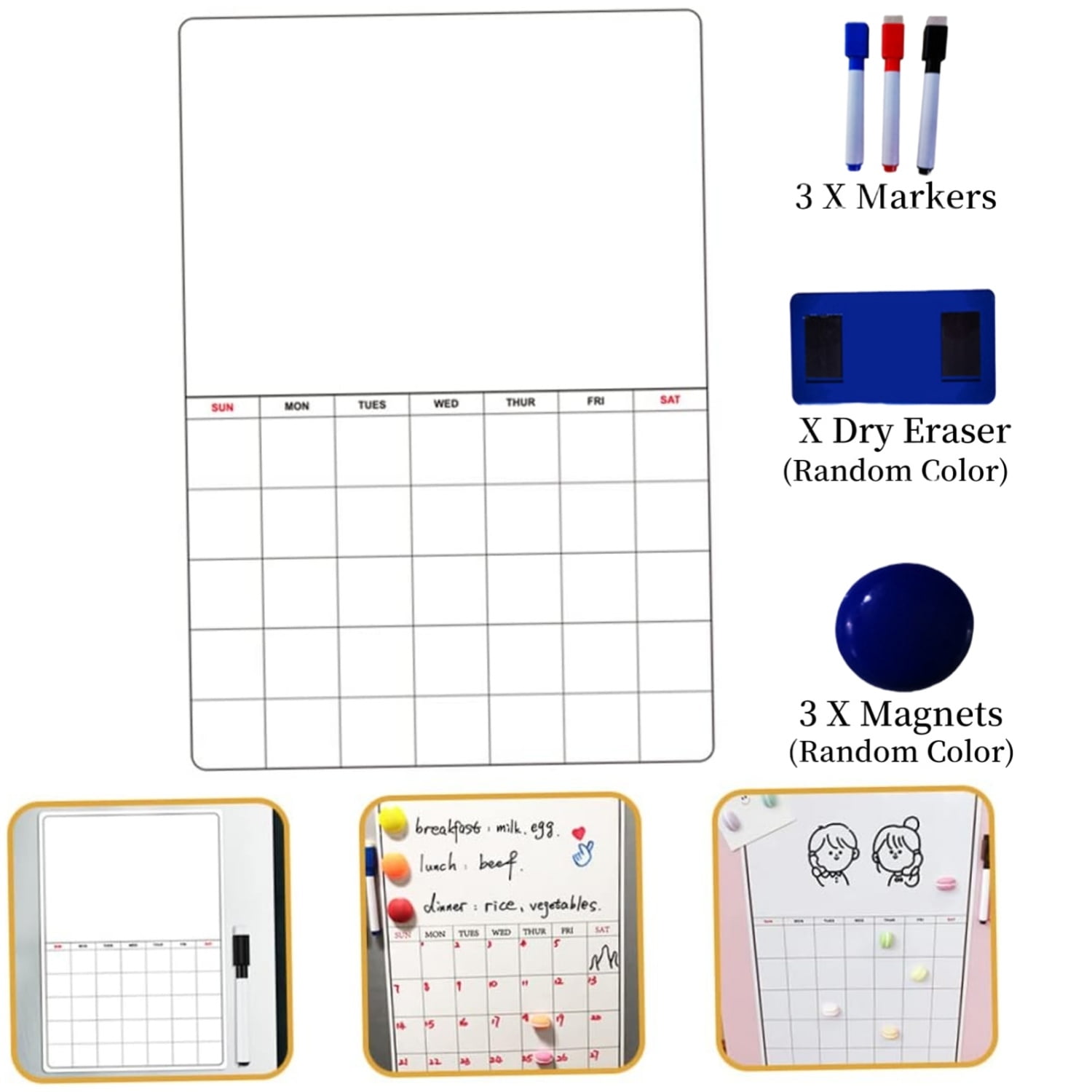 Topboutique Magnetic Calendar Weekly Schedule Fridge Whiteboard ...