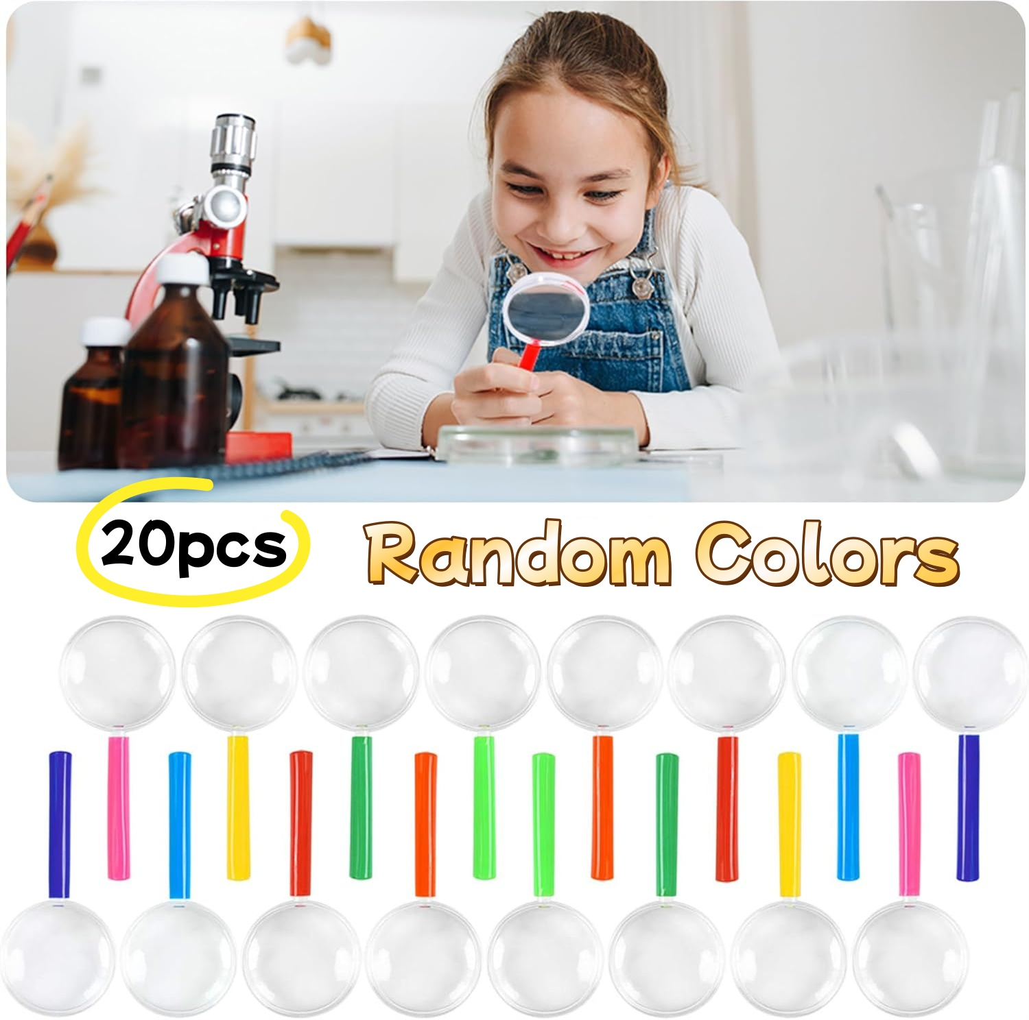 Topboutique Magnifying Glass 20 Pcs Plastic Magnifier Colorful Handheld ...