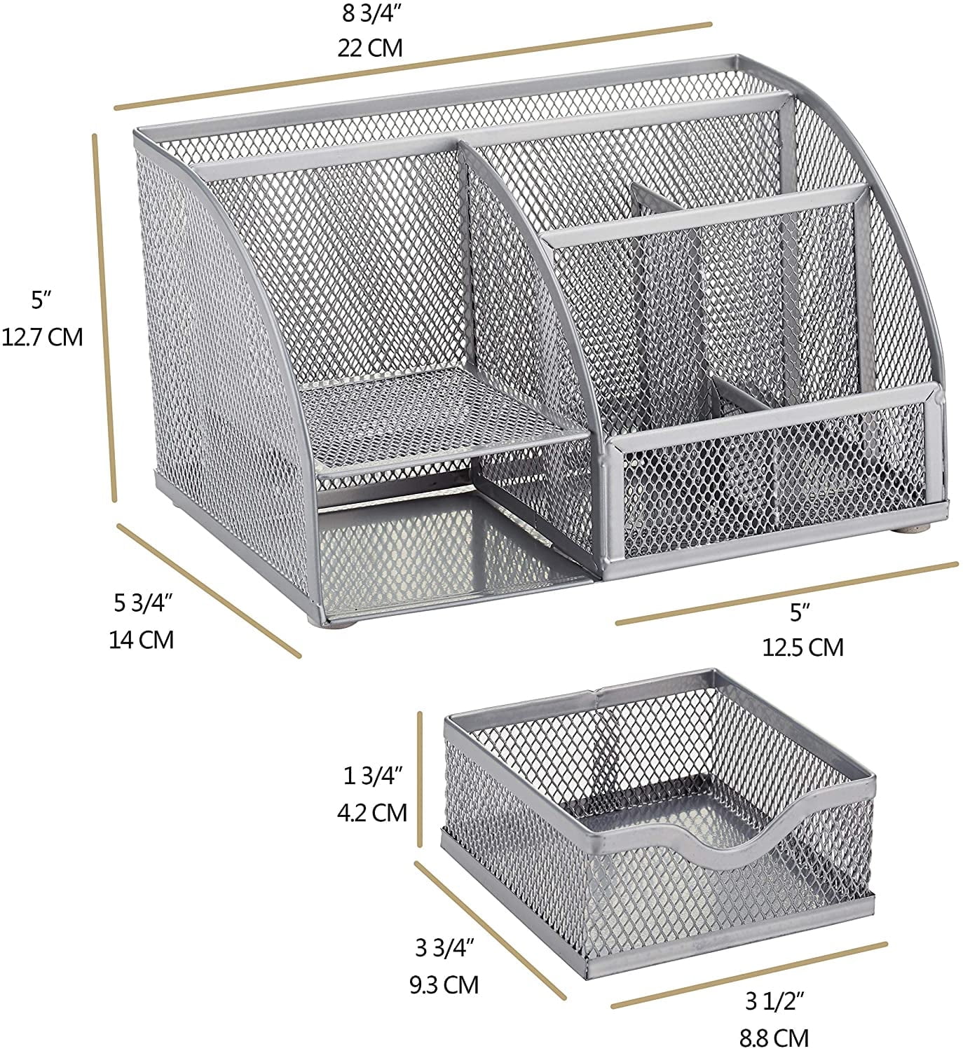 Topboutique Mesh Desk Organizer Office Supplies Caddy, 7 Compartments ...