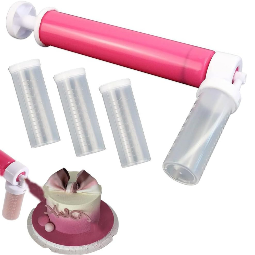Topboutique Pink Airbrush Pump for Decorating Cakes 1 Kit Manual Cake ...