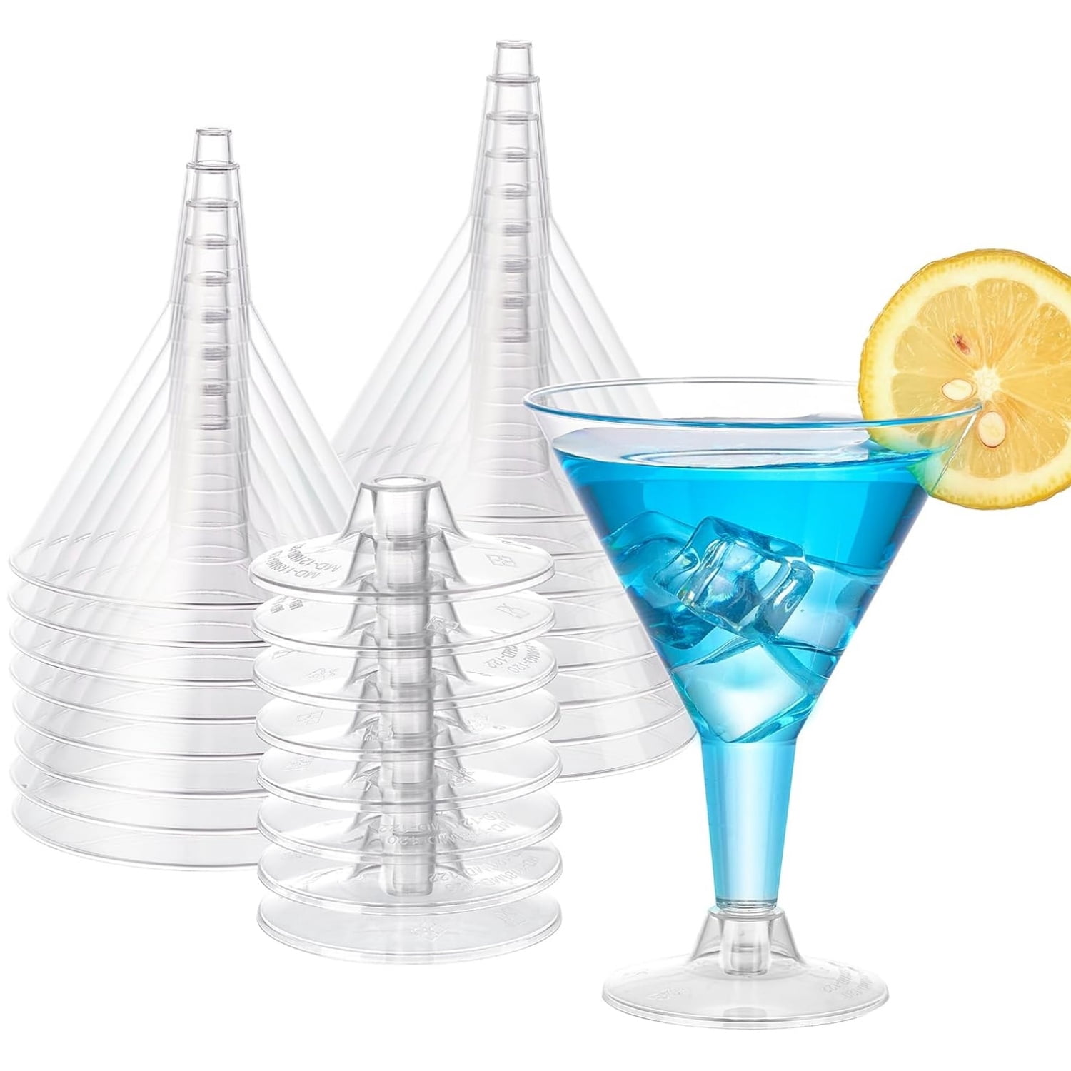 Topboutique Plastic Martini Glasses,24 Pack 7 oz Disposable Clear ...