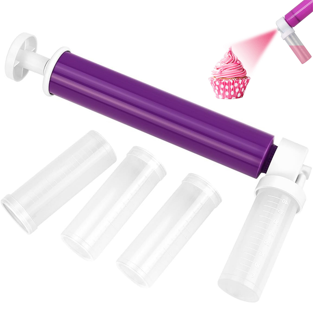 Topboutique Purple Airbrush Pump for Decorating Cakes 1 Kit Manual Cake ...