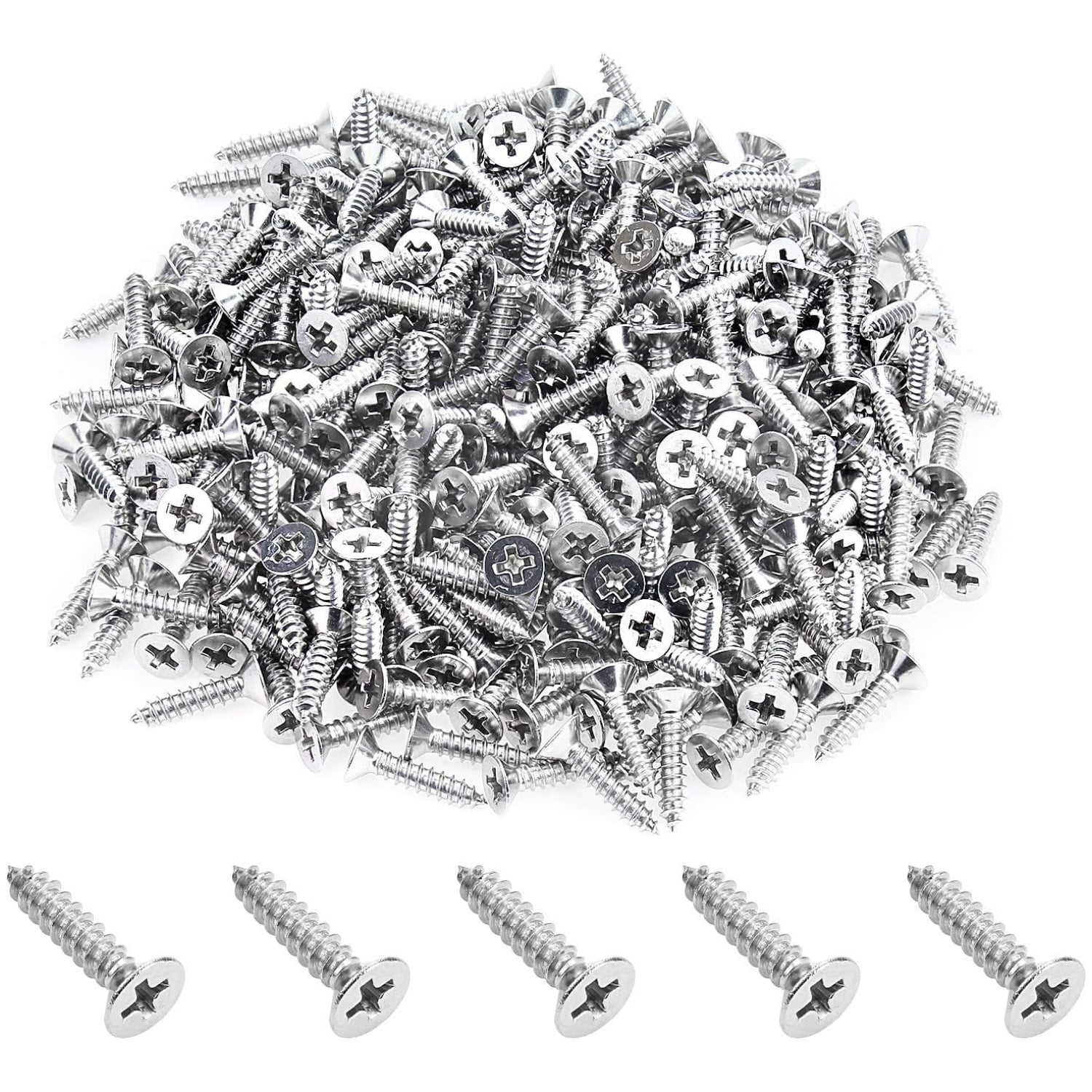 Topboutique Self Tapping Screw,30 Pcs M4 x 16mm Screw,Stainless Steel ...