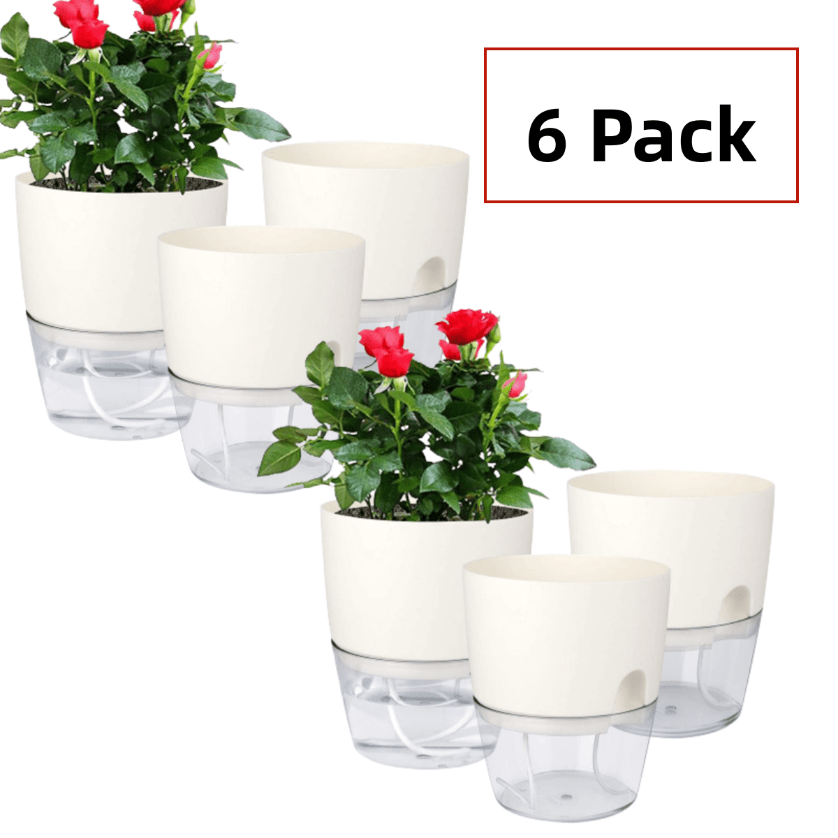 Topboutique Self Watering Pots, 6 Pack Self Watering Planters for ...