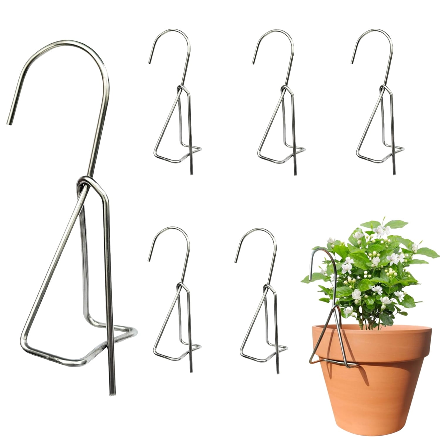 Topboutique Terracotta Pots Hangers 6 Pack Flower Pot Hook Stainless