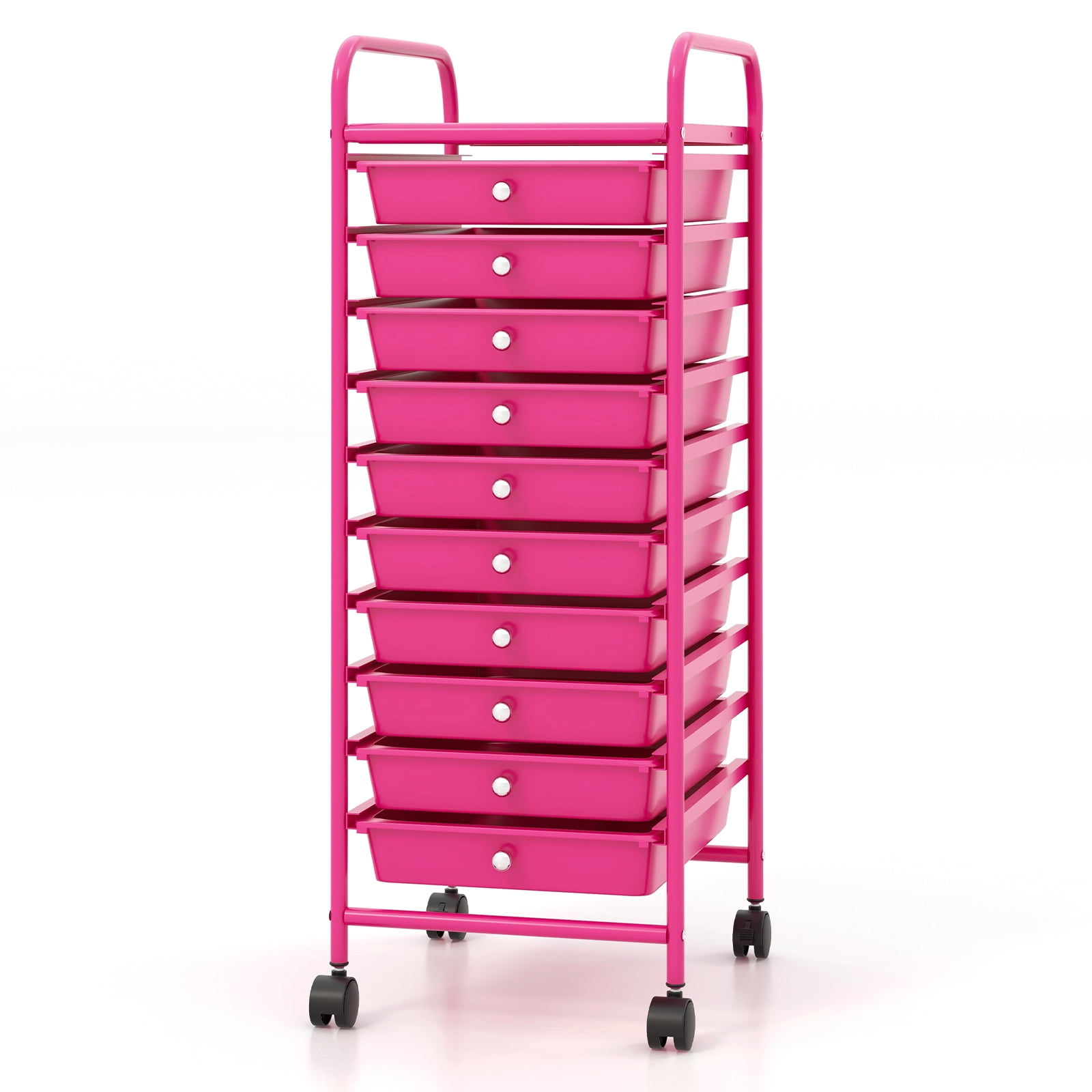 Topbuy 10 Drawer Rolling Cart Storage Cart with Removable Drawers Home ...