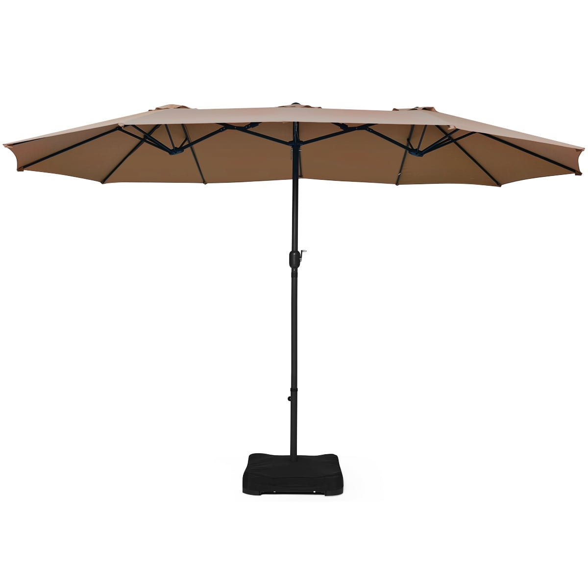 Topbuy 15Ft Outdoor Double-Sided Patio Umbrella with Base Tan - Walmart.com