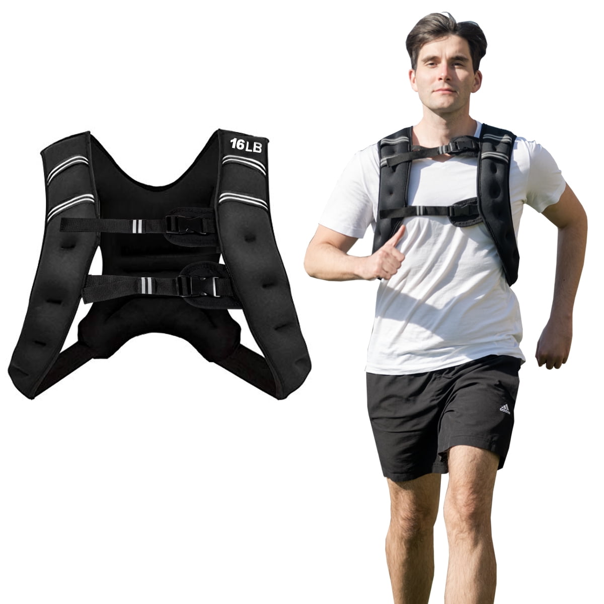Topbuy 16LBS Weighted Vest Workout Vest with Adjustable Buckle ...