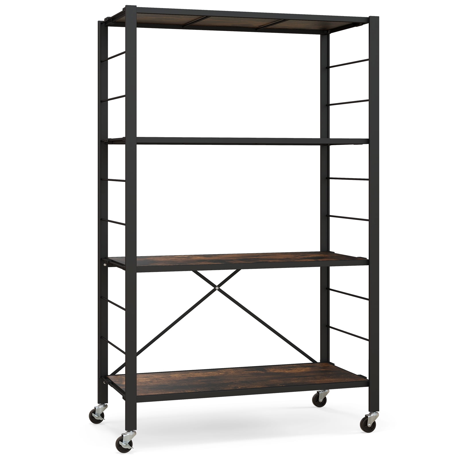 Topbuy 1pc 4-Tier Foldable Storage Shelf Collapsible Shelving Unit ...
