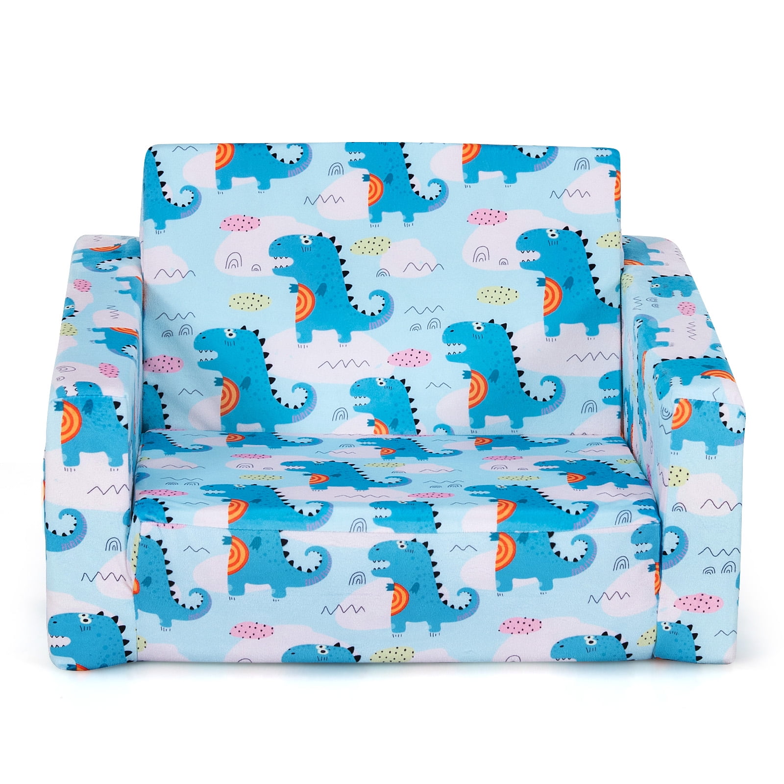 Topbuy 2-in-1 Convertible Kids Sofa Flip Open Couch w/Sturdy Sponge ...