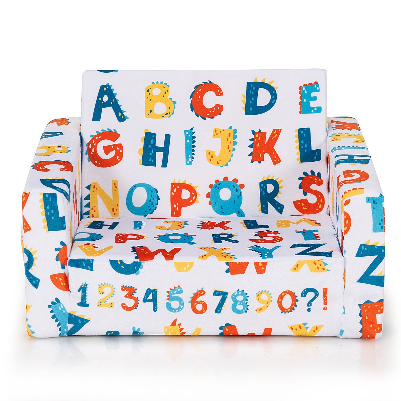 Topbuy 2-in-1 Convertible Kids Sofa Flip Open Couch w/Sturdy Sponge ...