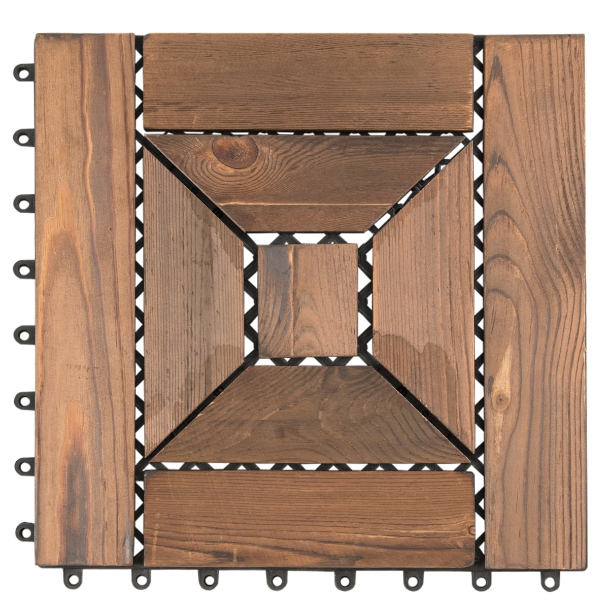 Topbuy 22 PCS 12'' x 12'' Interlocking Wood Tiles Patio Pavers Floor ...
