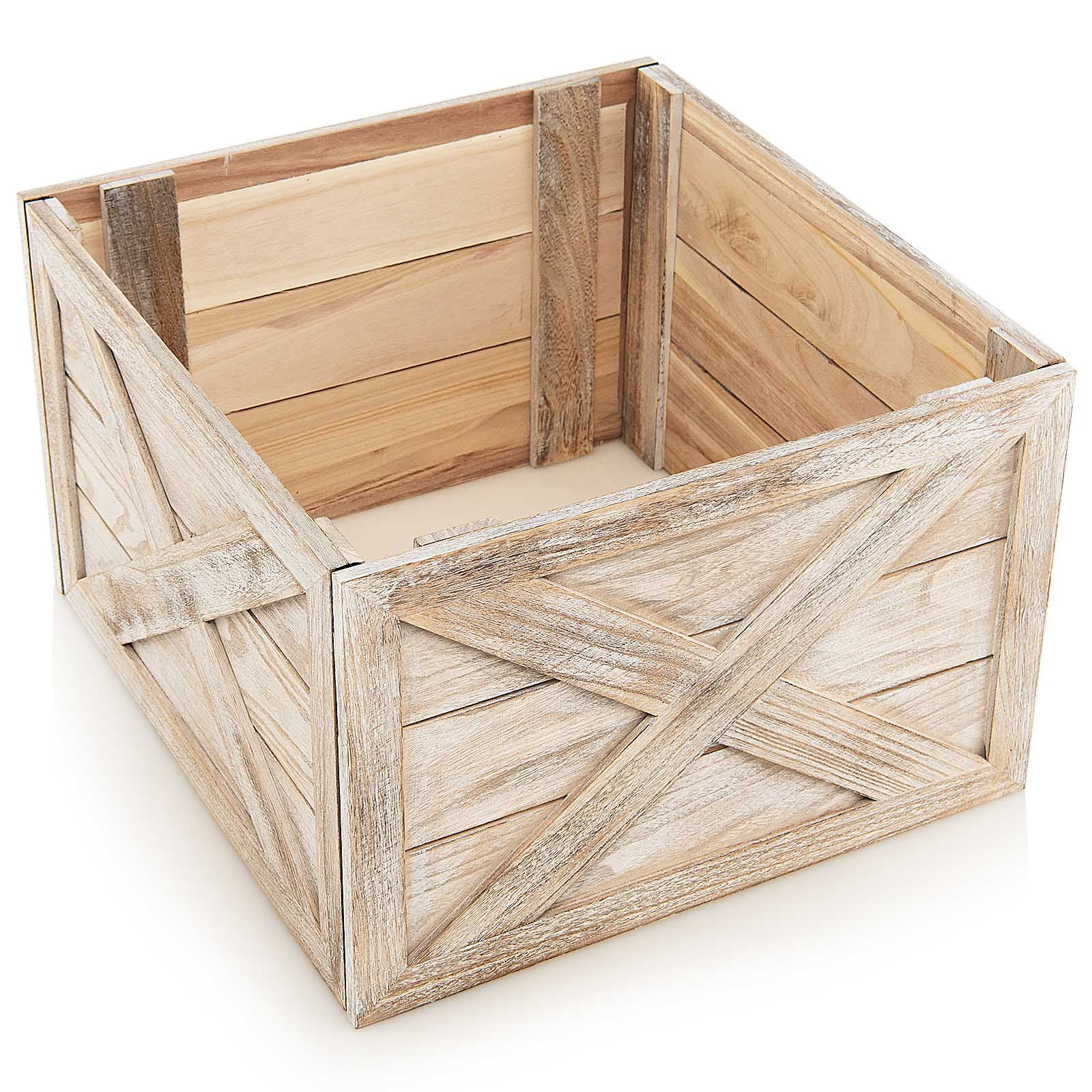 "Topbuy 24"" Solid Wood Christmas Tree Collar Box with Hook and Loop ...